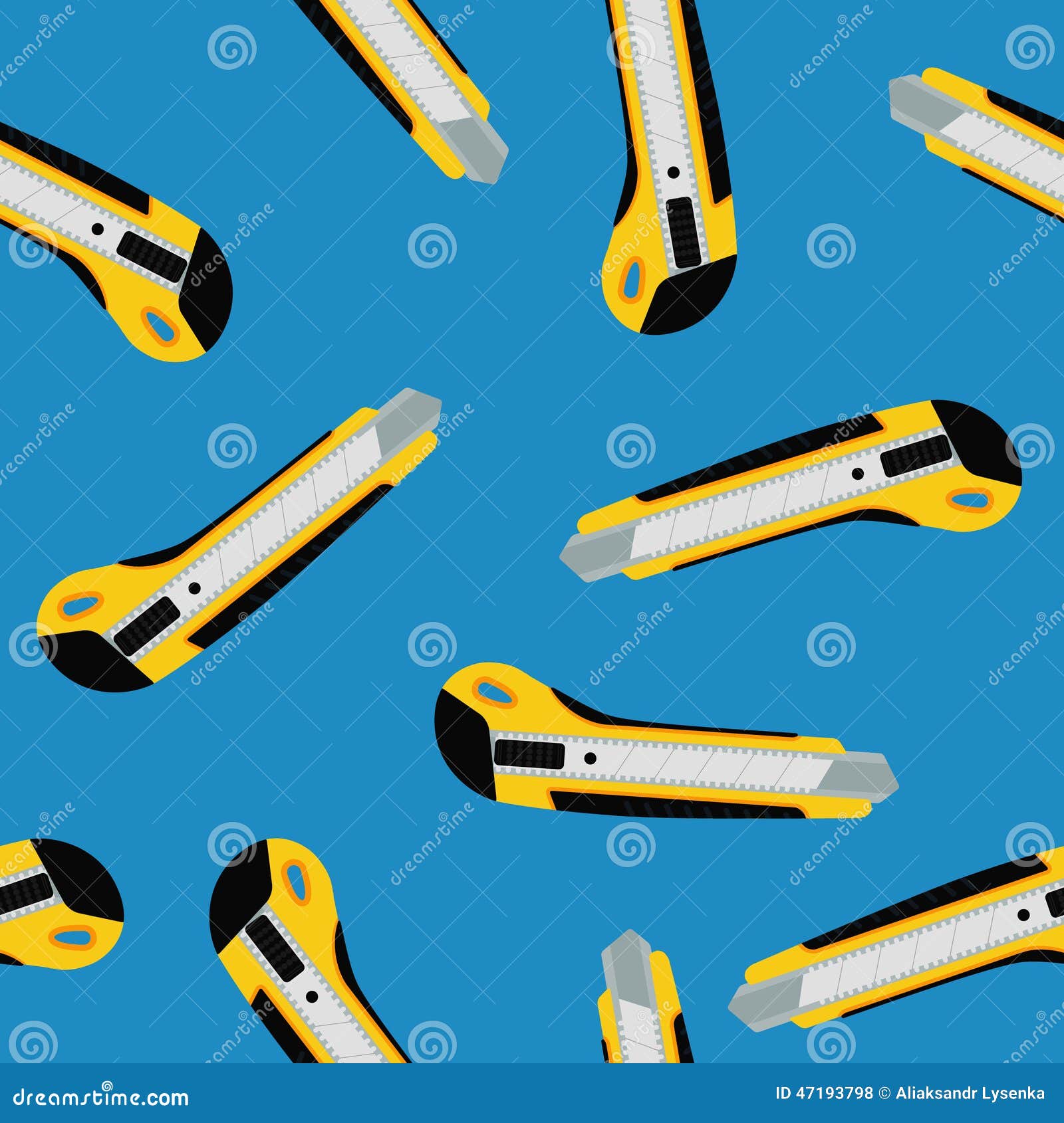 Cutter Knife (office Paper Knife) Seamless Pattern Stock Vector ...