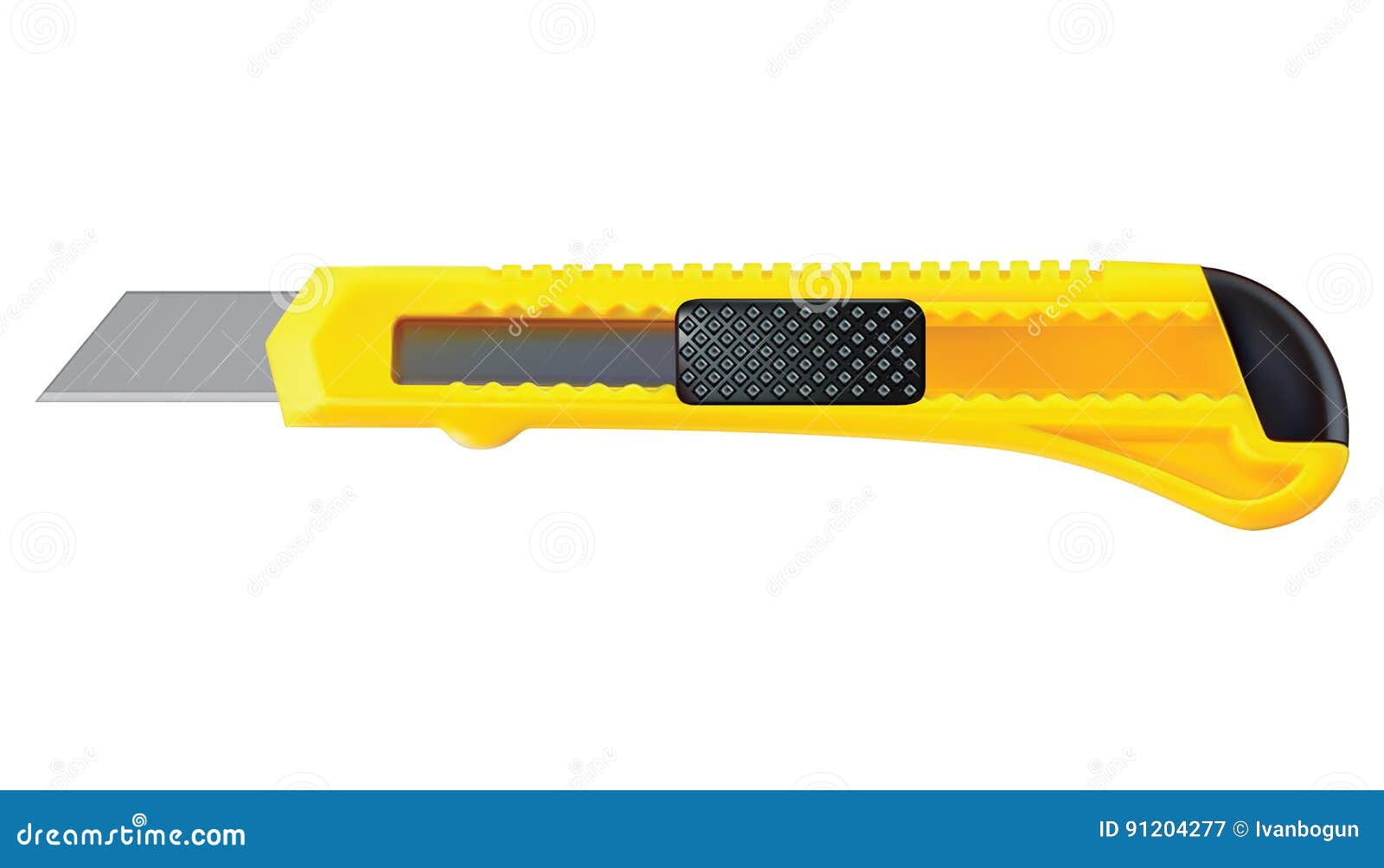 Cutter Office Knife on White Stock Vector - Illustration of concept ...