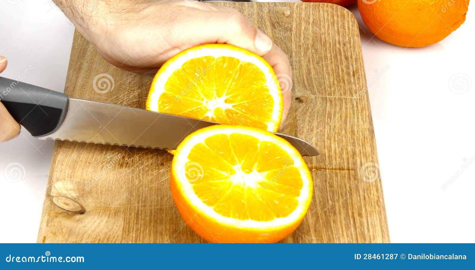 Cutter orange stock image. Image of lemon, macro, knife - 28461287