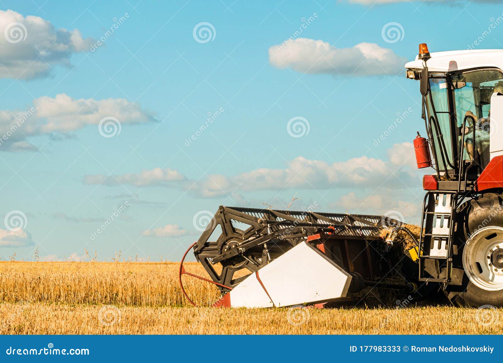 Cutter Platform at Work. Reaping Machine Stock Image - Image of field ...