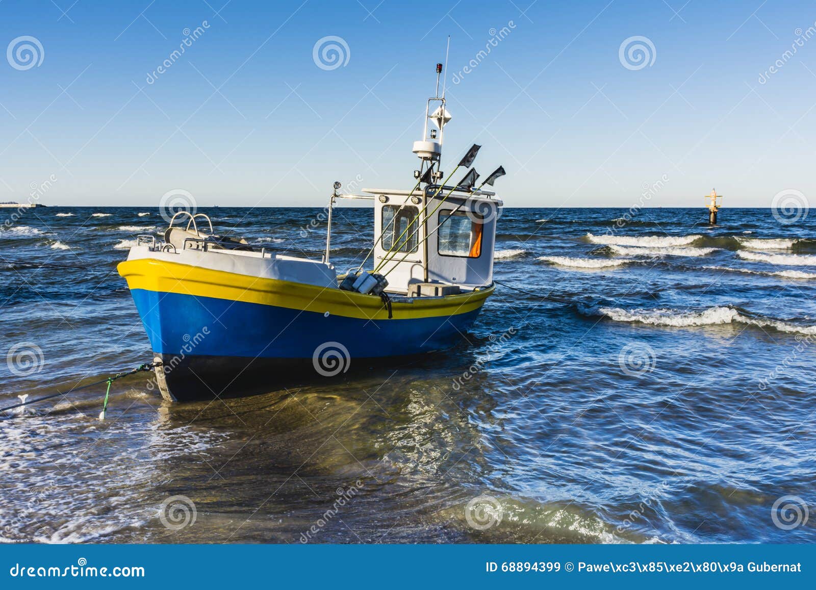 Cutter on the sea. stock image. Image of color, poland - 68894399