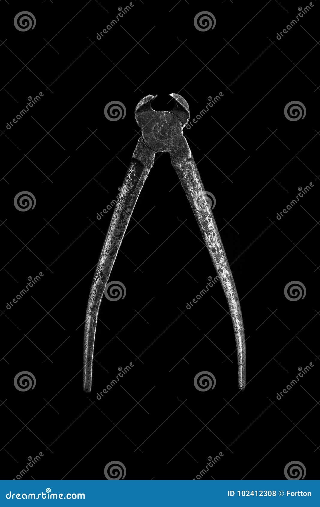 Cutters in Worn Condition on a Black Background Stock Photo - Image of ...