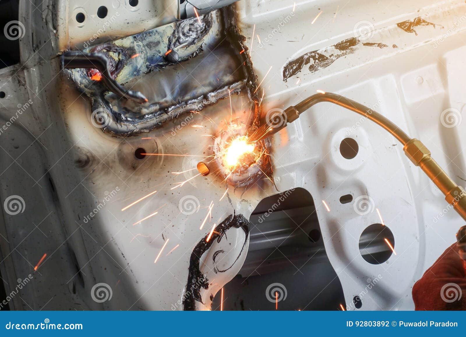 Cutting Auto Body with Gas Torch Stock Photo - Image of oxygen ...