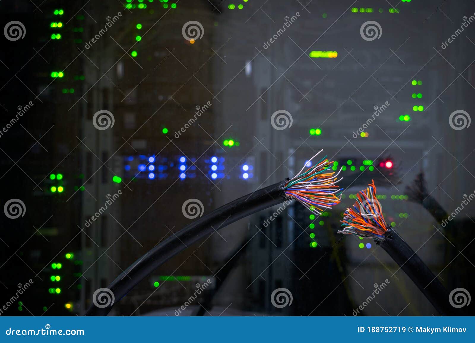 Breakage Of The Internet Cable In The Server Room Of The Data Center ...