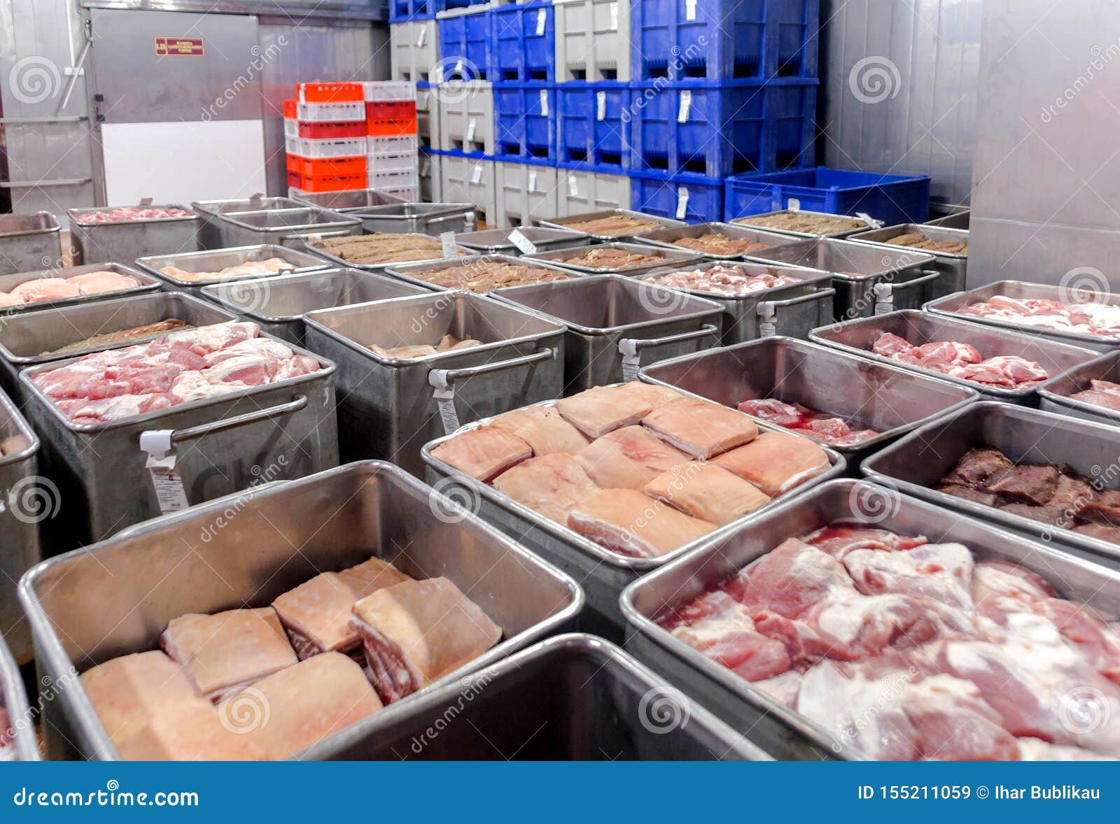 Cutting Beef at a Meat Factory Stock Image - Image of veal, employees ...