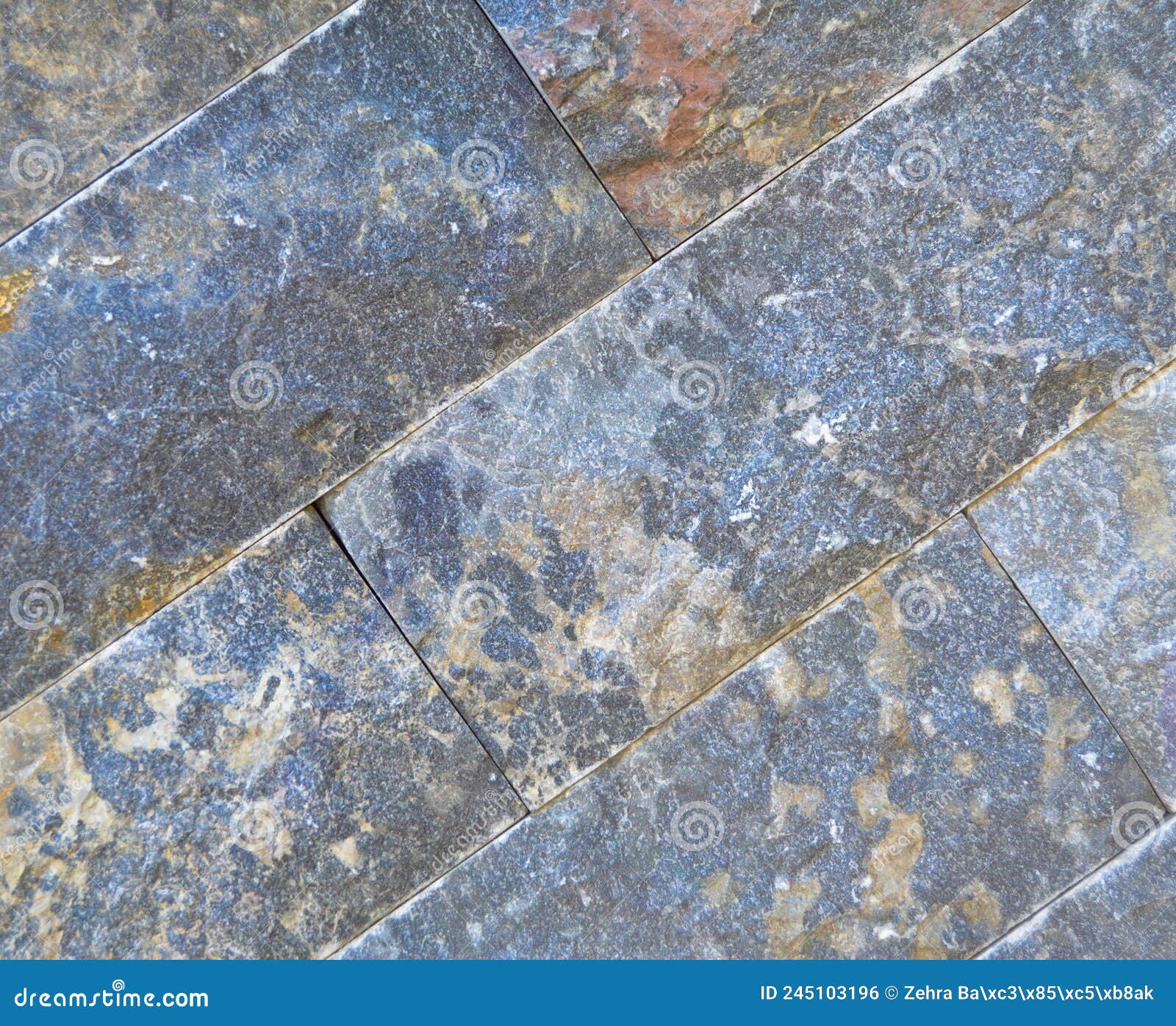Cutting Blue Marble Wall, Lined Up, Detail. Stock Photo - Image of ...
