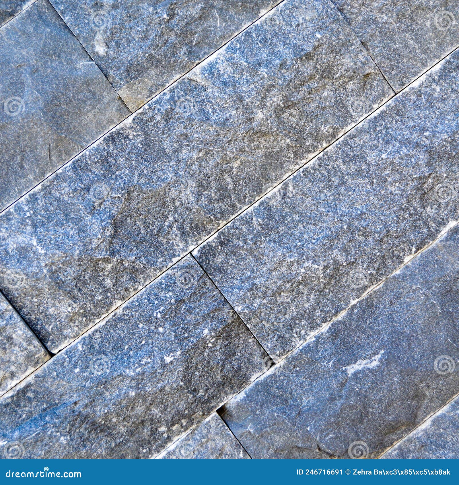 Cutting Blue Marble Wall, Lined Up, Detail. Stock Image - Image of ...