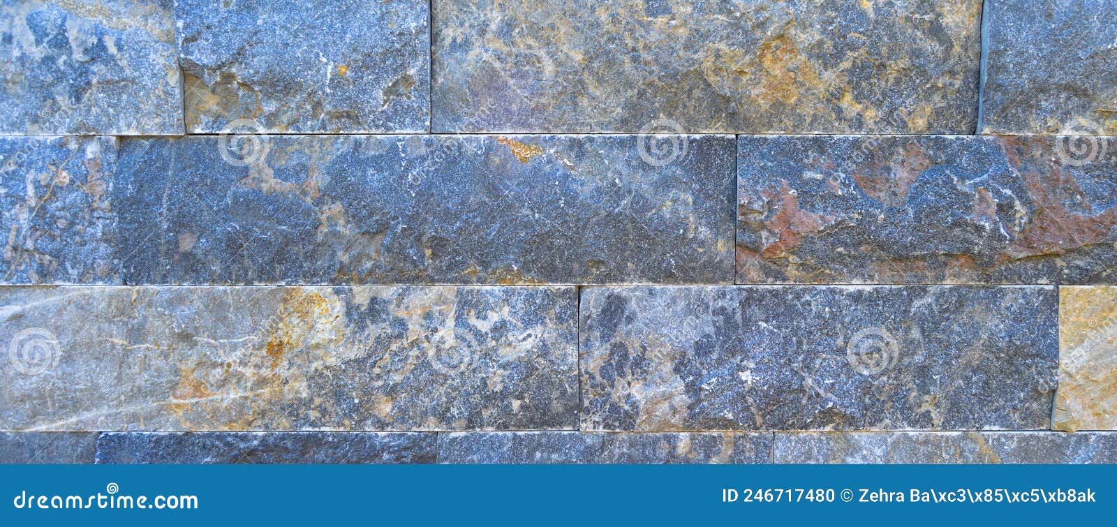Cutting Blue Marble Wall, Lined Up, Detail. Stock Photo - Image of ...