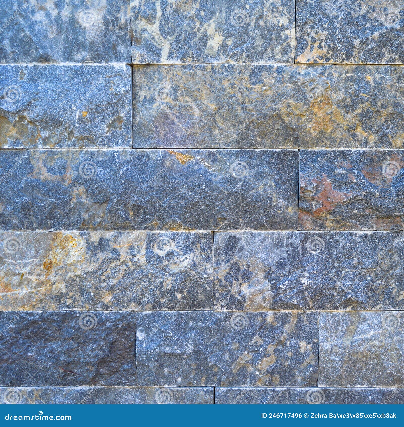 Cutting Blue Marble Wall, Lined Up, Detail. Stock Photo - Image of ...