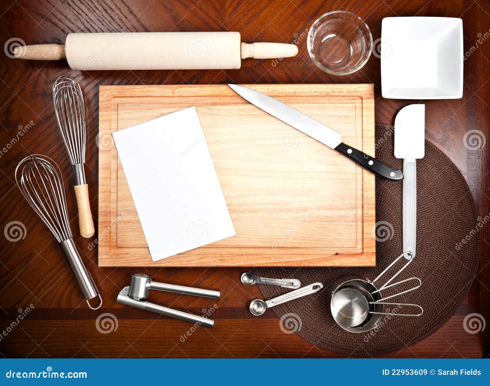 Cutting Board with Other Cooking Tools Stock Image - Image of meal ...
