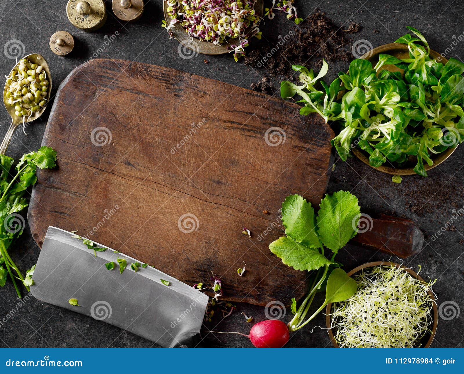 Cutting Board and Vegetables Stock Photo - Image of eating, spice ...