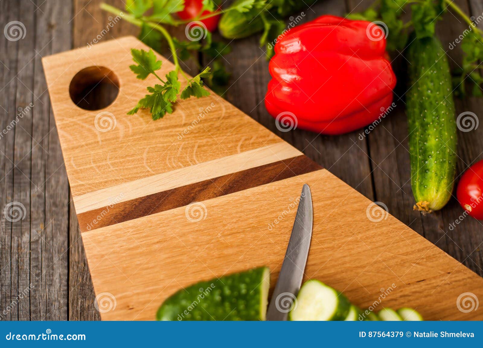 Cutting Board with Vegetables Stock Image - Image of cuisine, material ...