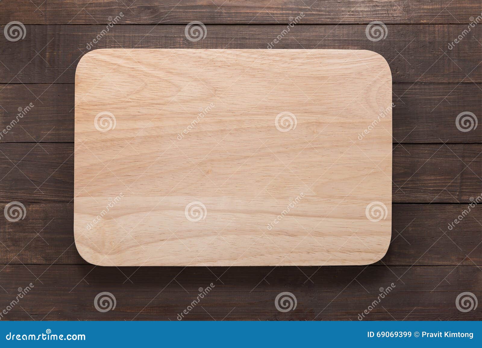 Cutting Board on the Wooden Background. Top View Stock Image - Image of ...