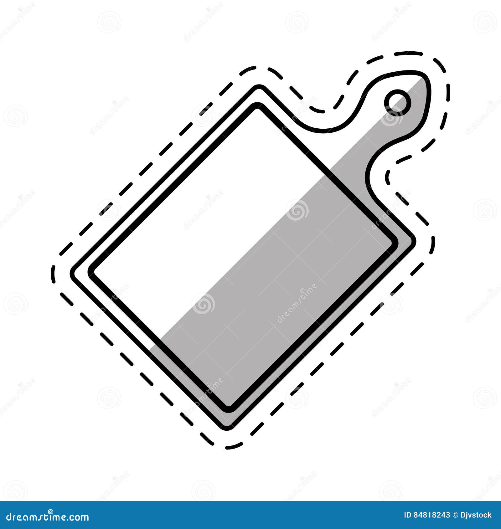 Cutting Board Wooden Tool Shadow Line Stock Illustration - Illustration ...