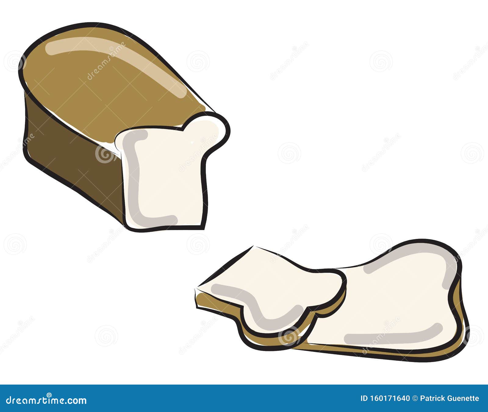 Cutting Bread Pieces, Illustration, Vector Stock Vector - Illustration ...