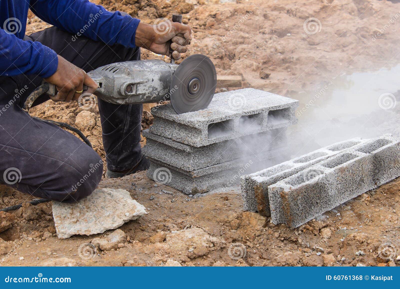 Cutting bricks stock photo. Image of gray, professional - 60761368
