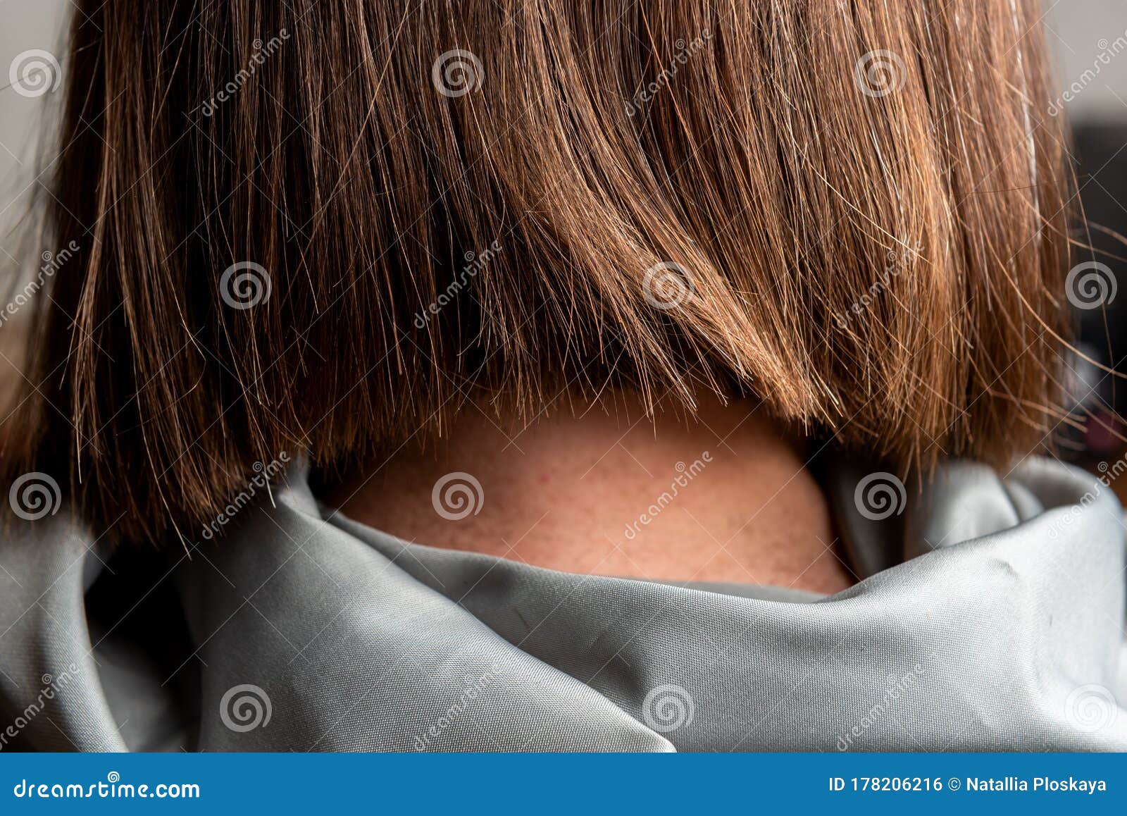 Cutting Brown Hair with Scissors Stock Photo - Image of caucasian ...