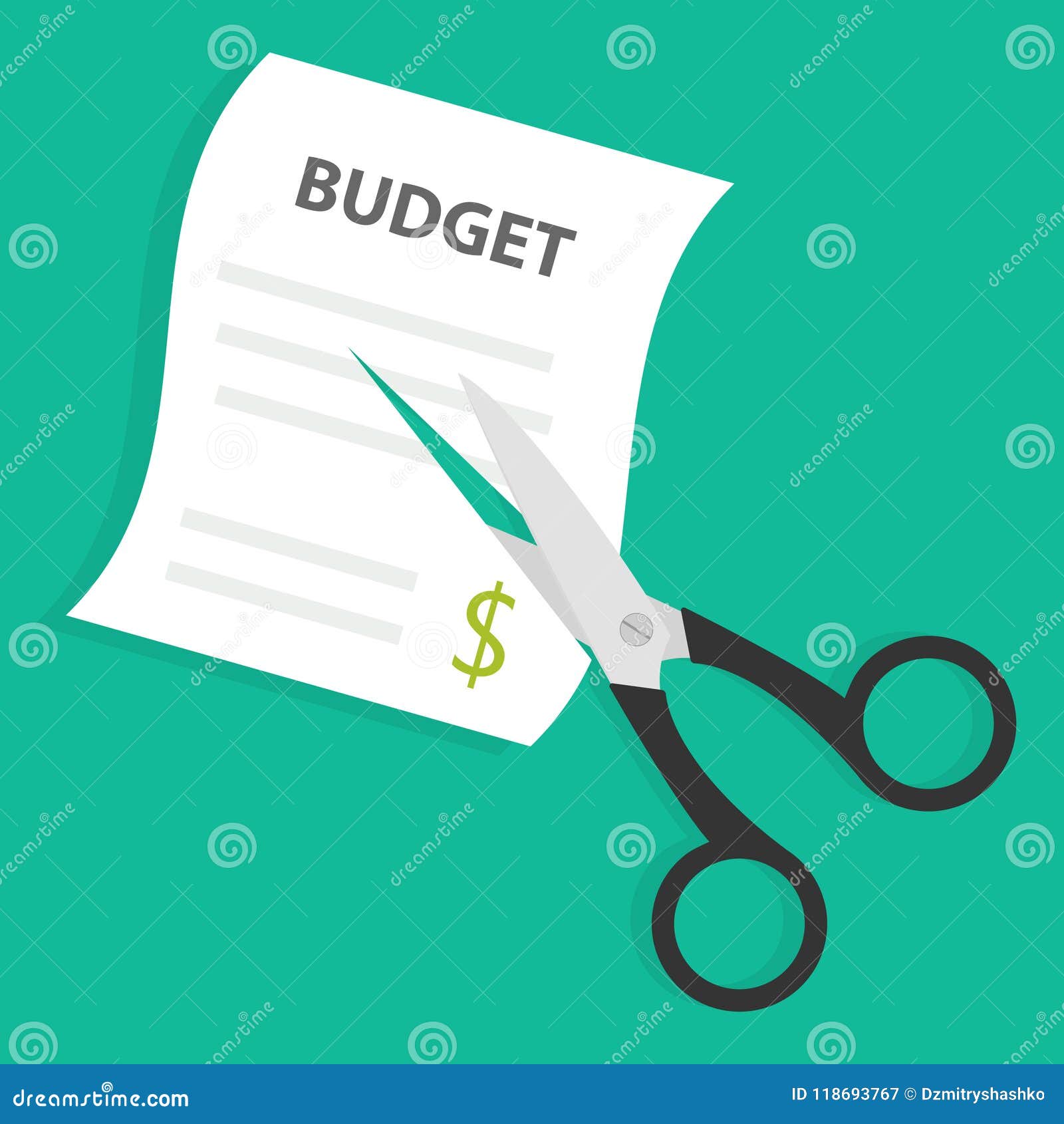 Cutting budget icon stock vector. Illustration of business - 118693767