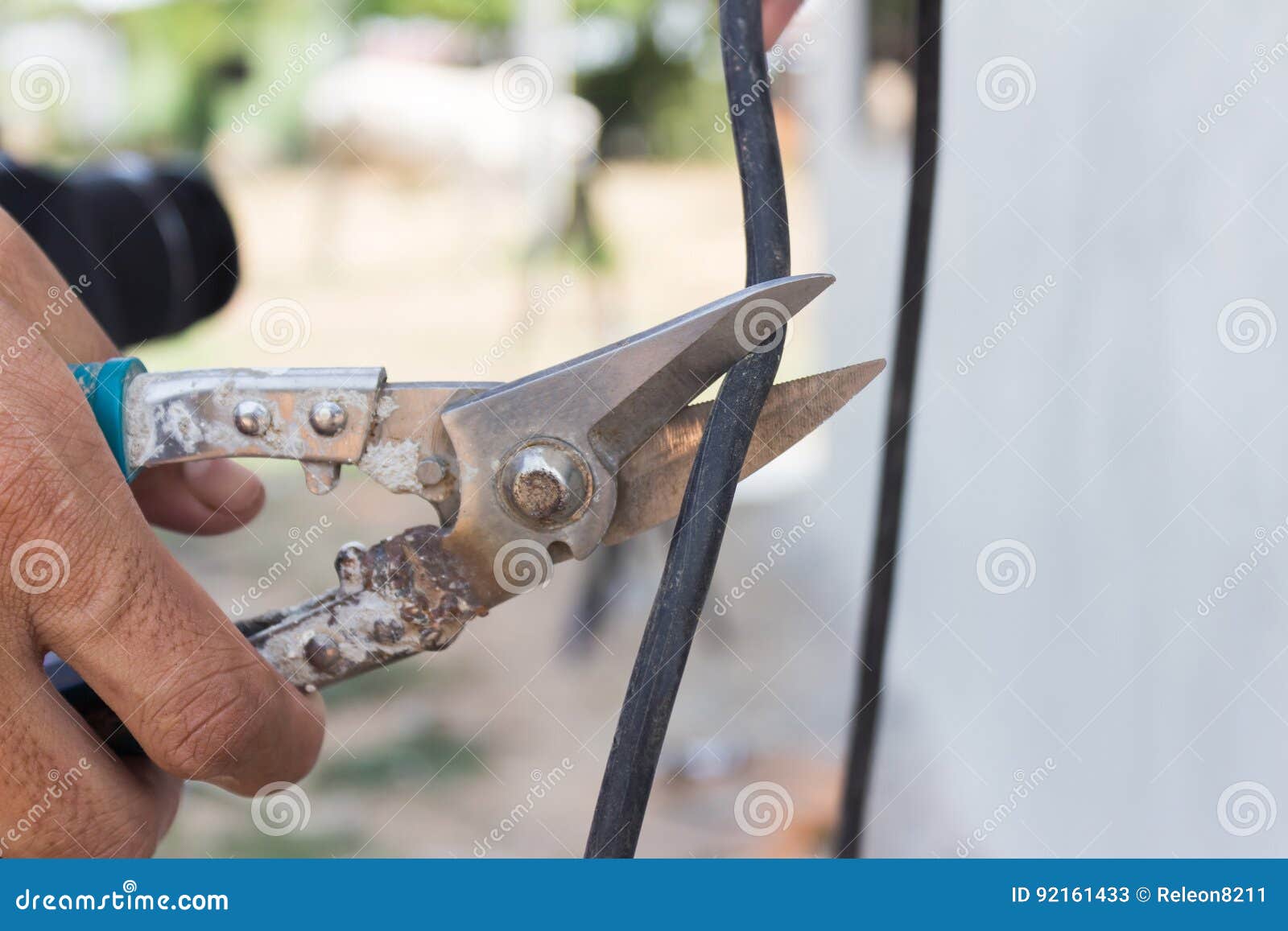 Cutting cable stock image. Image of electrical, metal - 92161433