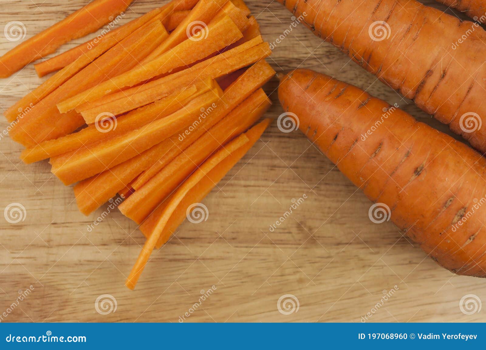 Cutting Carrots into Strips Prepare for Cooking Stock Photo - Image of ...