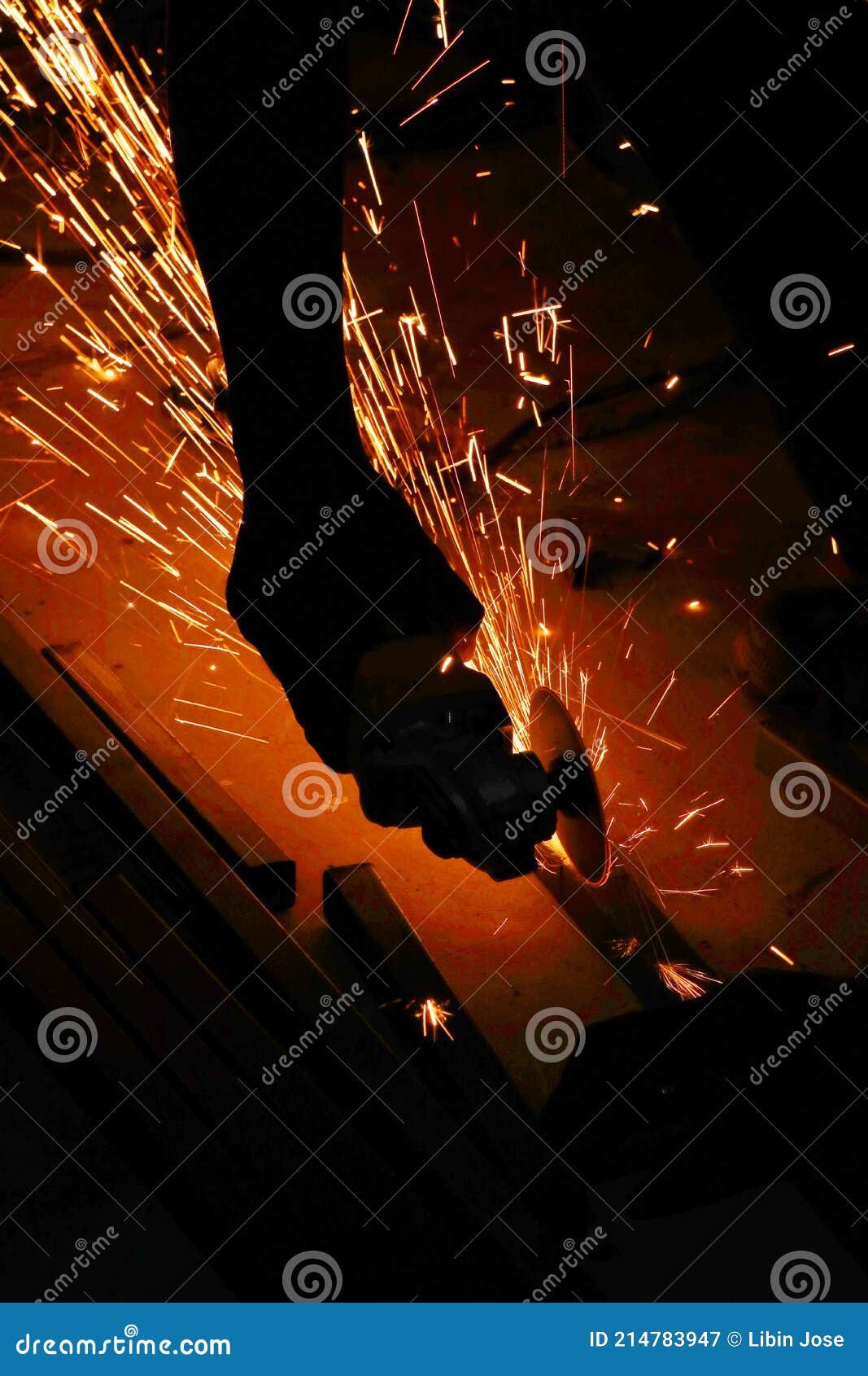Cutting Cast Iron Pipe with an Angle Grinder Stock Image - Image of ...