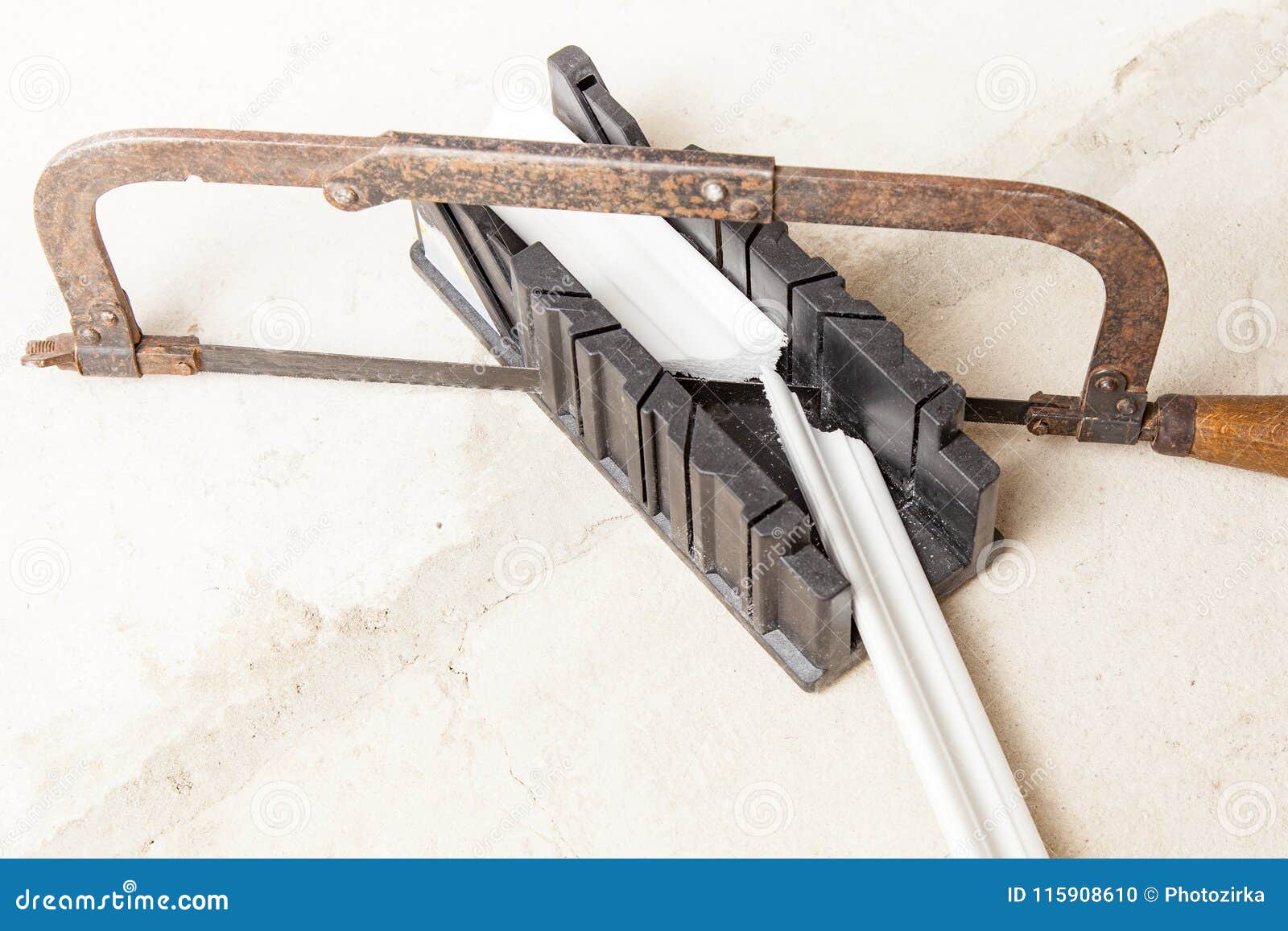Cutting Ceiling Skirting In Miter Box Stock Photo | CartoonDealer.com ...