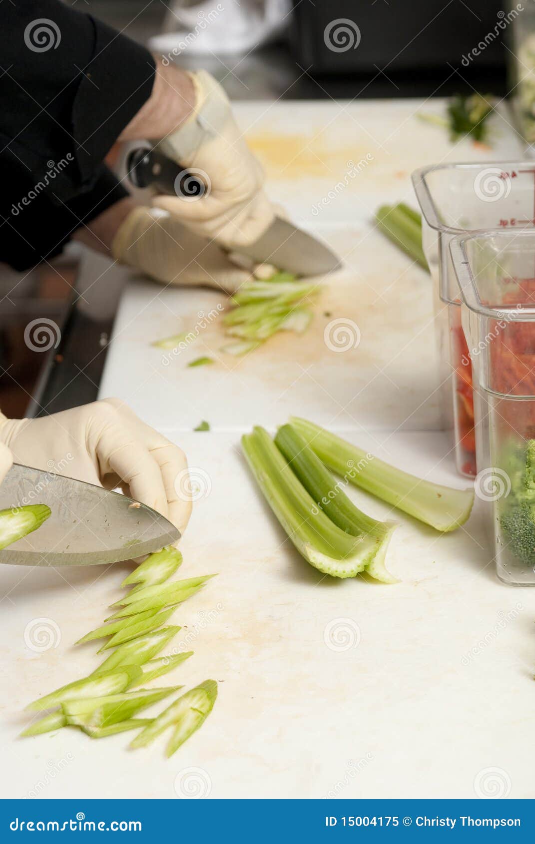 Cutting celery stock image. Image of nourishing, preparing - 15004175