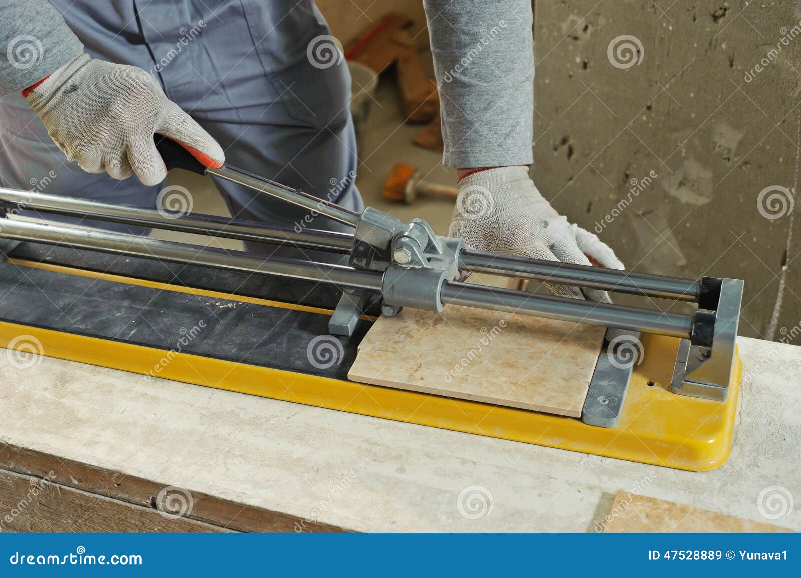 Cutting Ceramic Tiles. stock image. Image of home, industry - 47528889