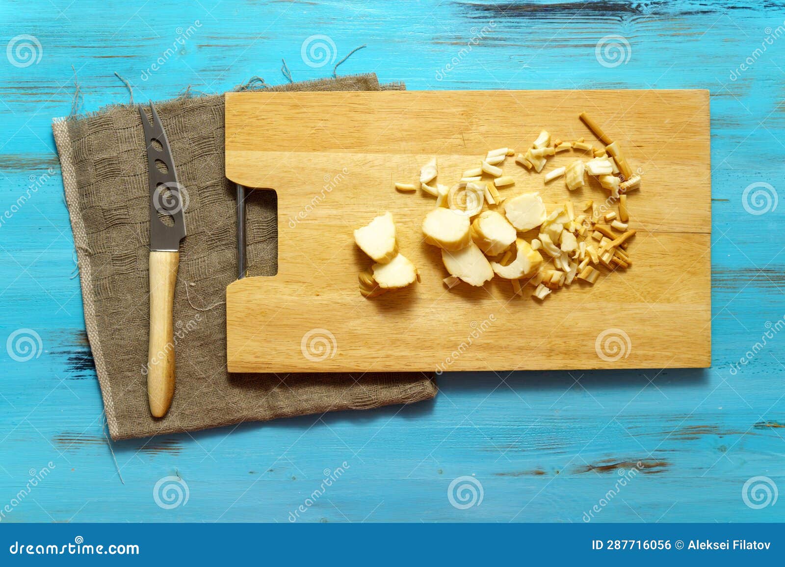 Cutting Cheese Flat Lay, Cheese Food Preparing Concept Stock Photo ...