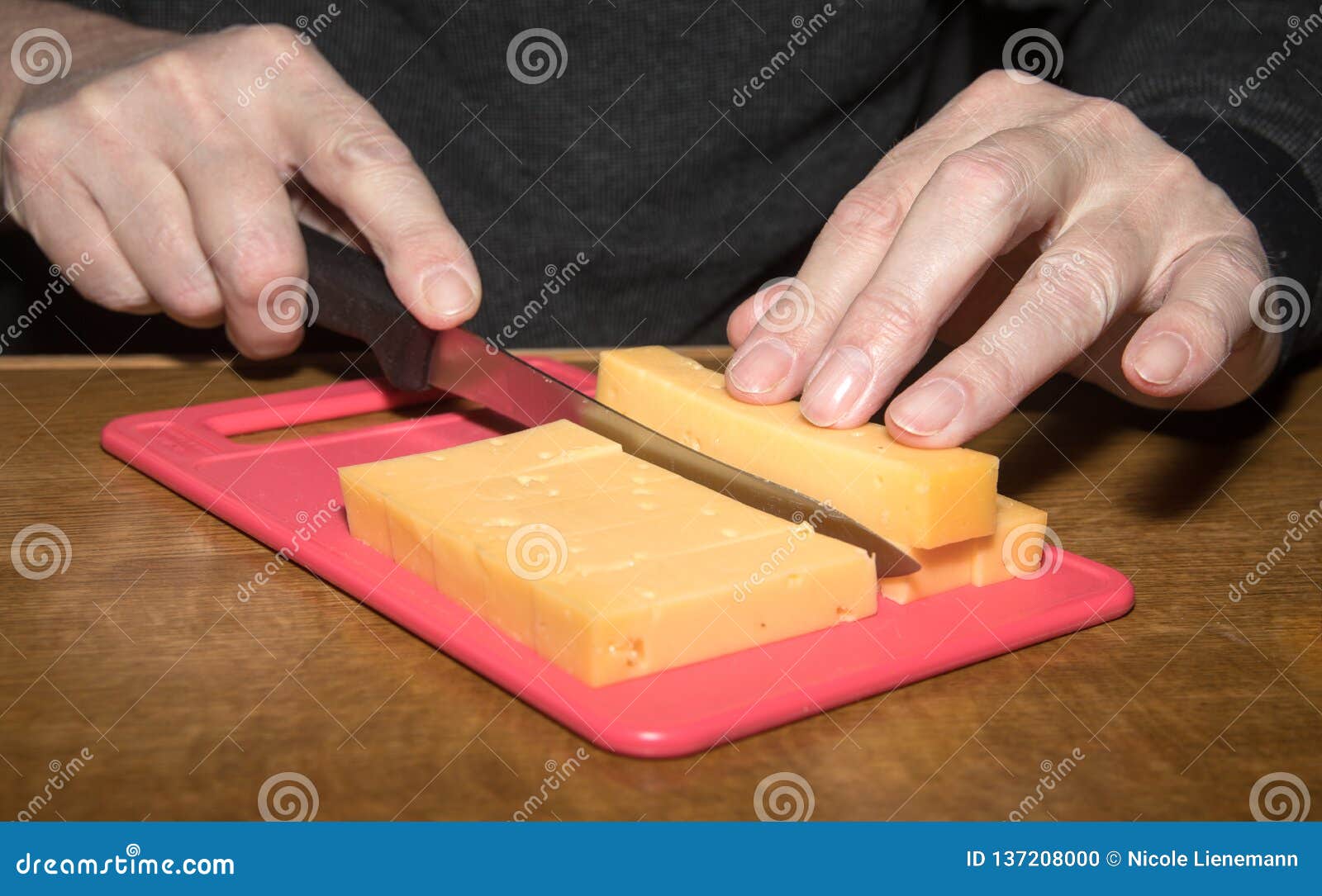 Cutting Cheese in the Kitchen Stock Photo - Image of italian, cheese ...