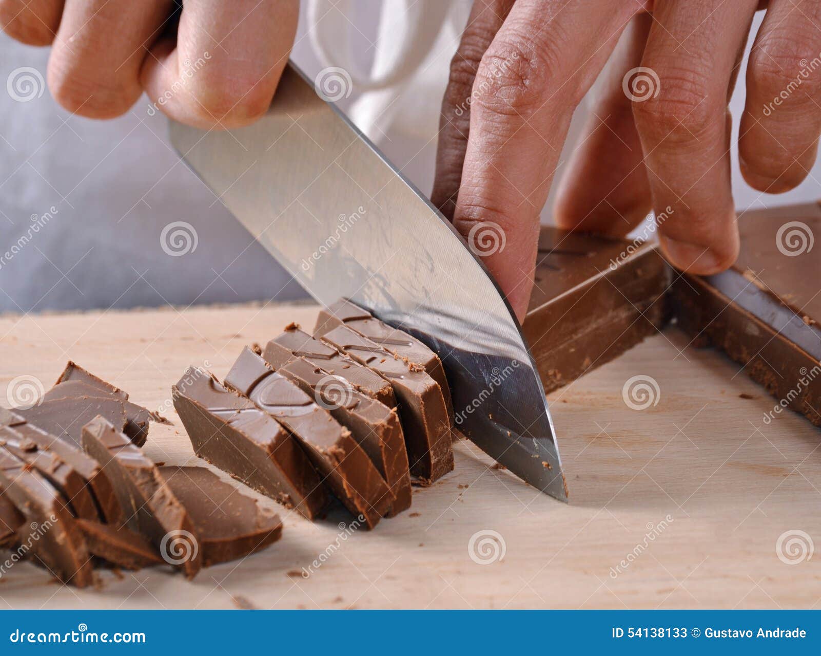 Cutting Chocolate bar stock image. Image of background - 54138133