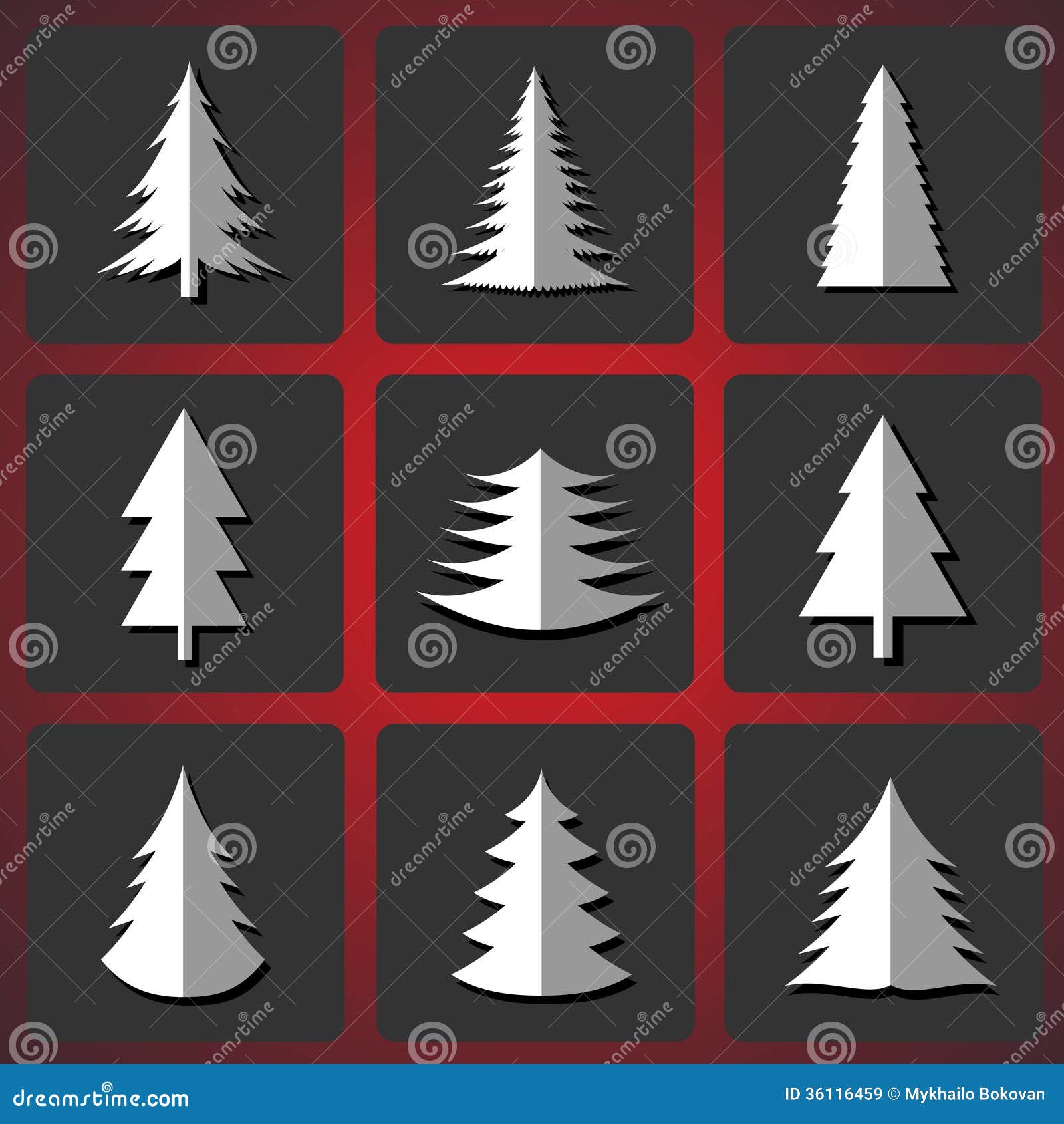 Cutting Christmas trees stock vector. Illustration of banner - 36116459