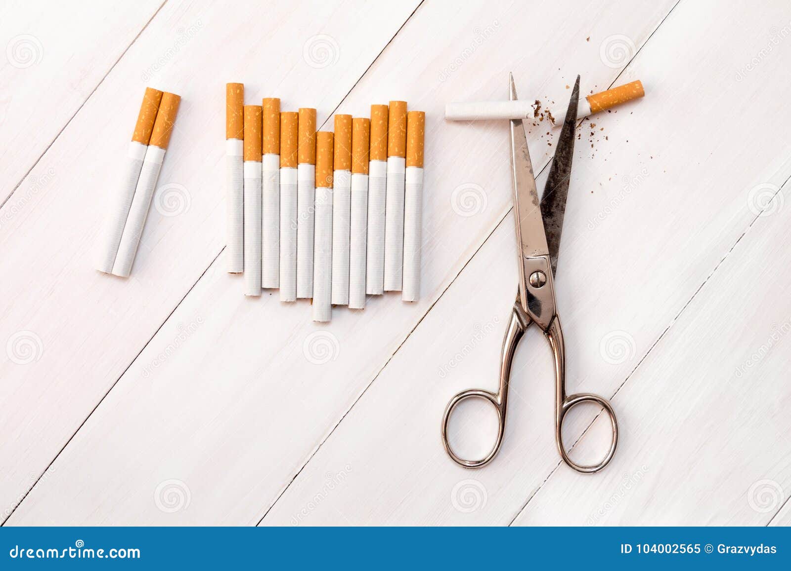 Cutting Cigarettes by Scissors Stock Image - Image of health, drugs ...