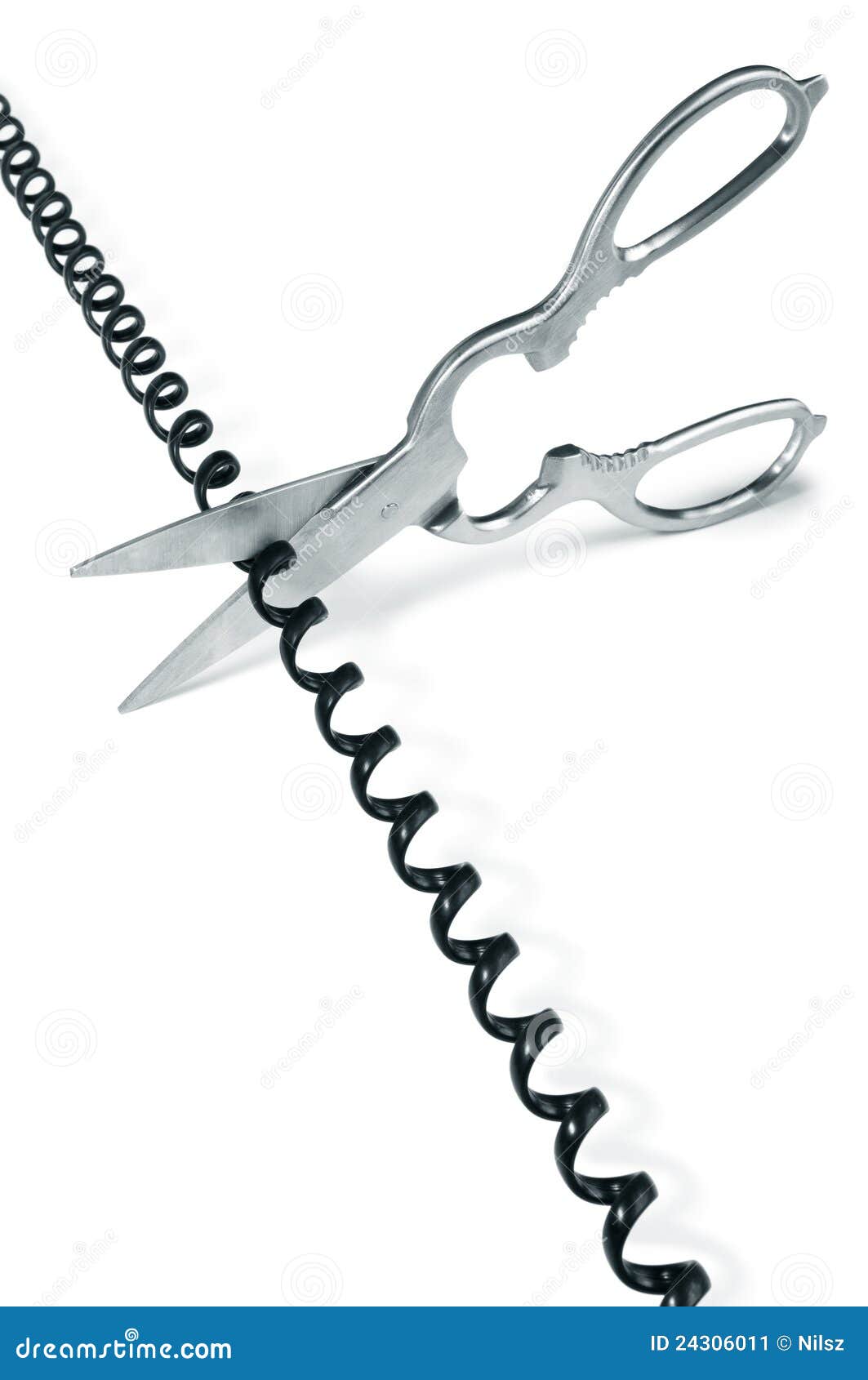 Cutting Communication Cable Stock Image - Image of cable, scissors ...