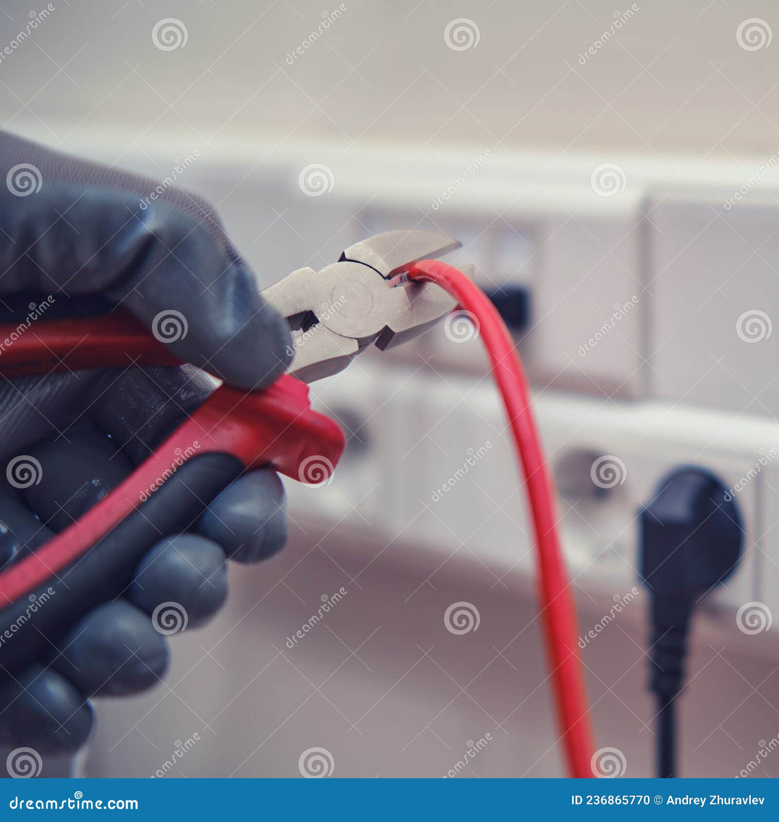 Cutting the Computer Network Wire in the Office in Pieces Stock Photo ...