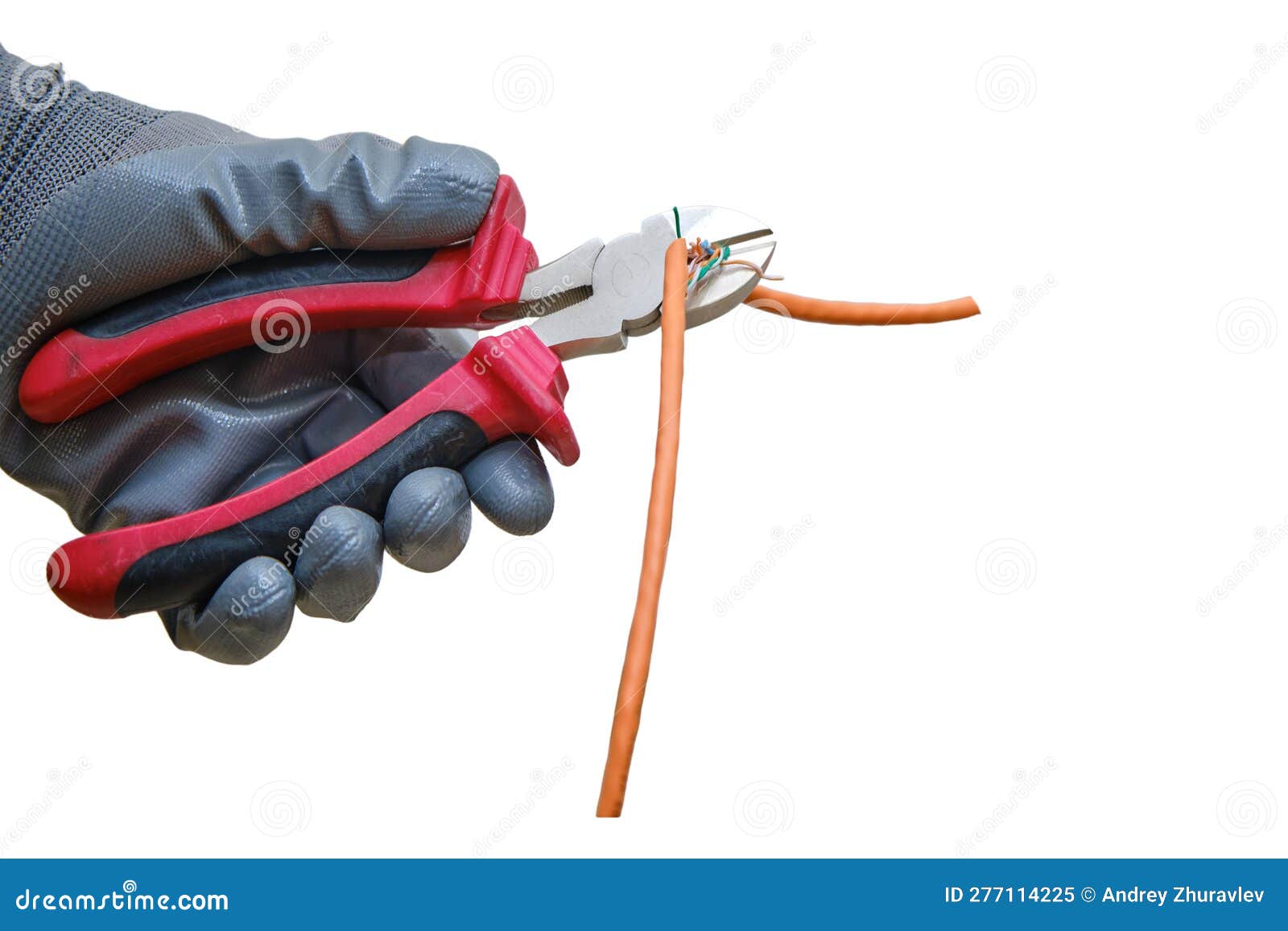 Cutting the Computer Network Wire in the Office in Pieces, Isolated on ...