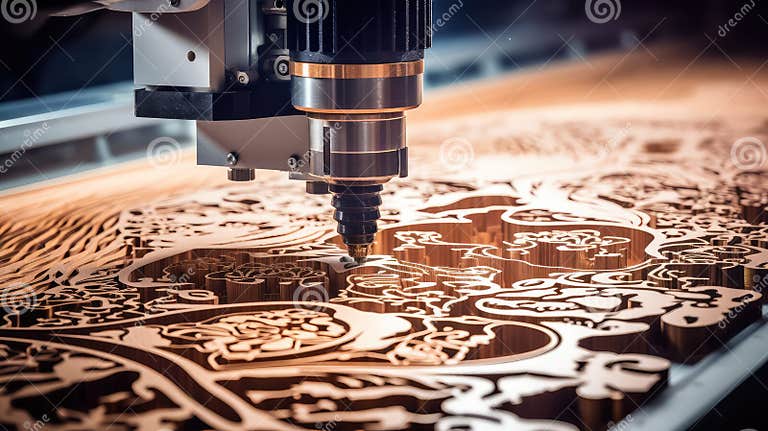 Cutting Continuous Line Technology Stock Illustration - Illustration of ...