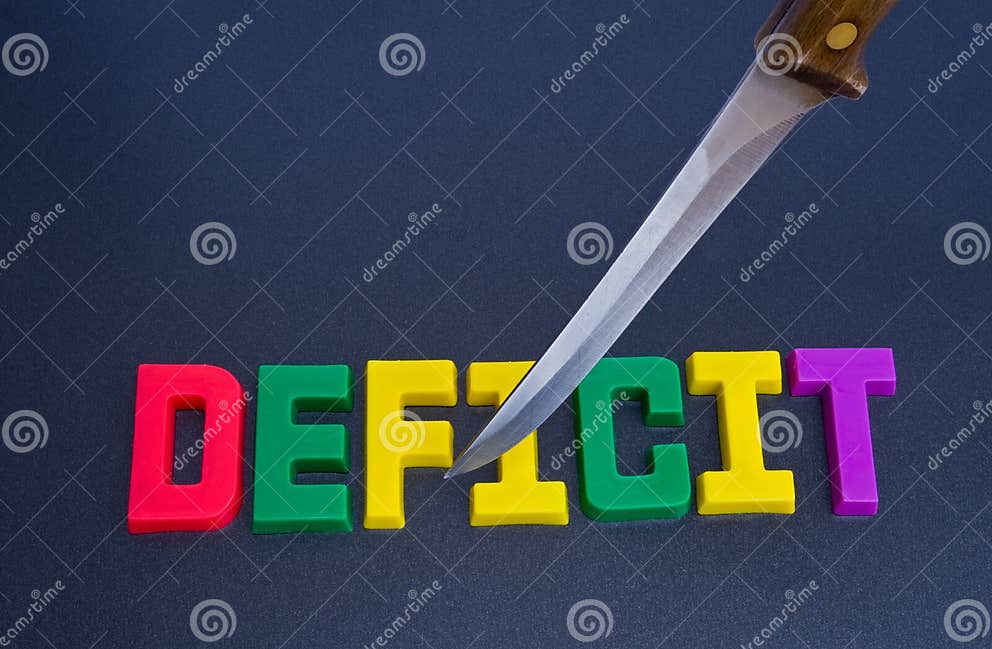 Cutting the Deficit: Effect of Recession. Stock Image - Image of ...