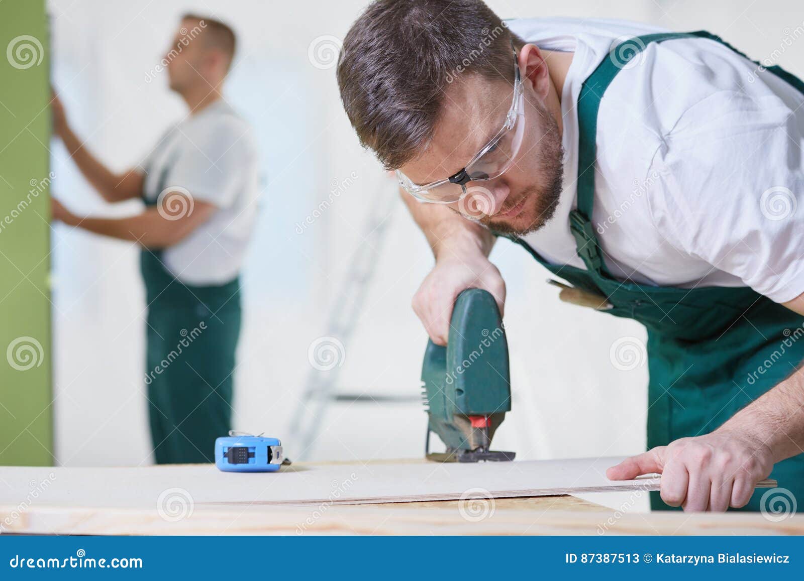 Cutting the desk stock image. Image of interior, occupation - 87387513