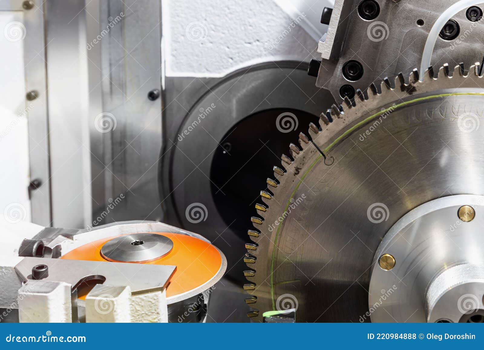 The Cutting Disc is Installed on the Machine at the Factory Stock Photo ...