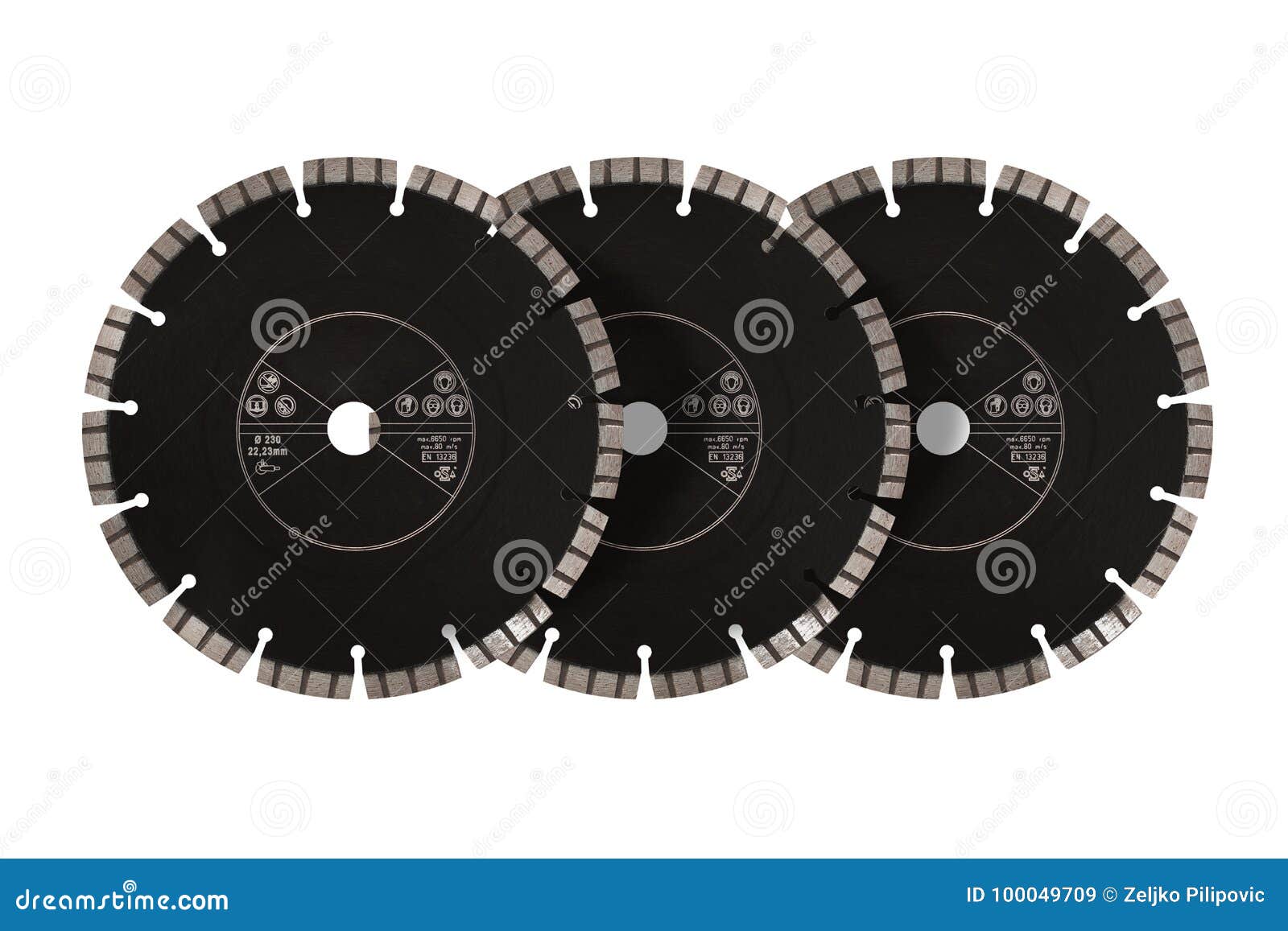 Cutting Discs with Diamonds - Diamond Discs for Concrete Isolate Stock ...