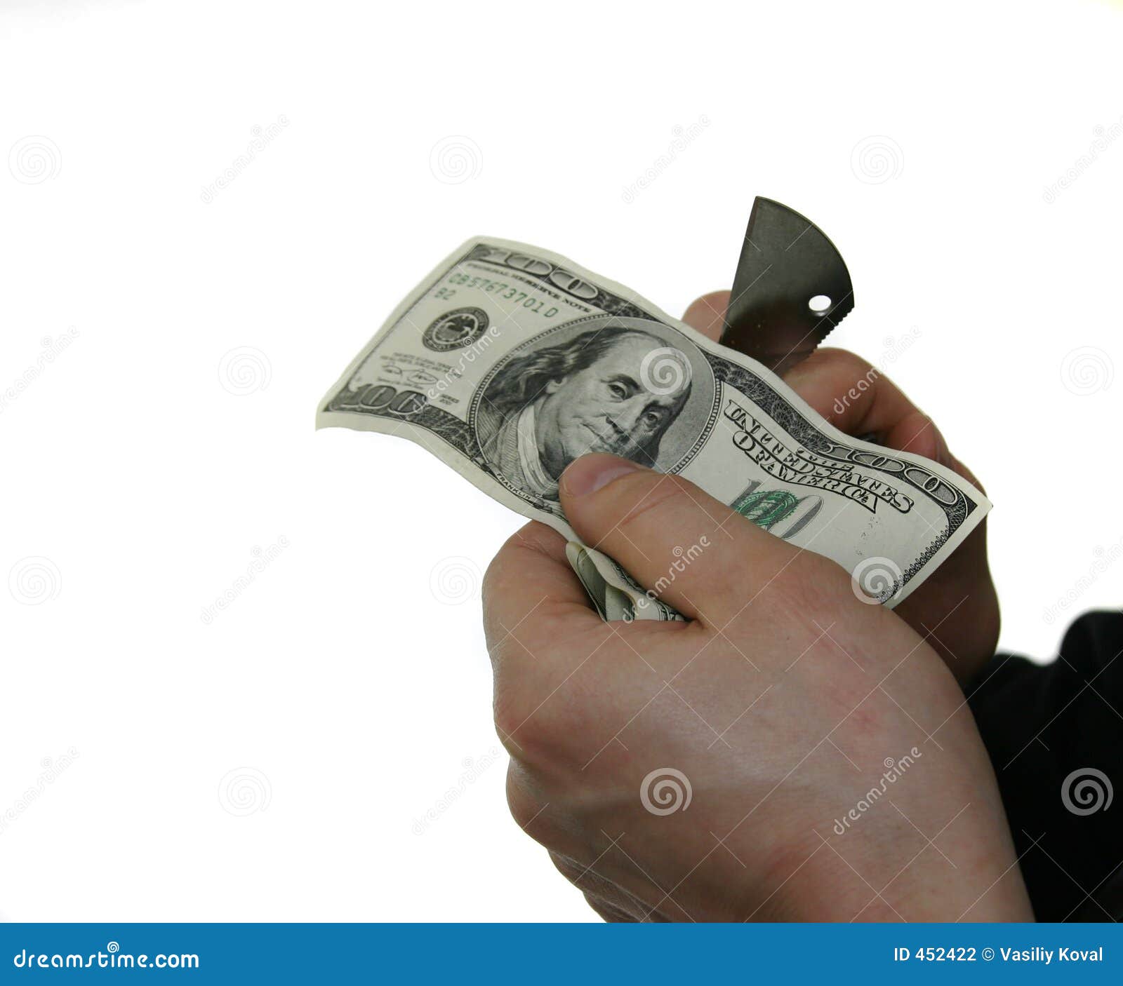 Cutting dollars stock photo. Image of currency, dollar - 452422