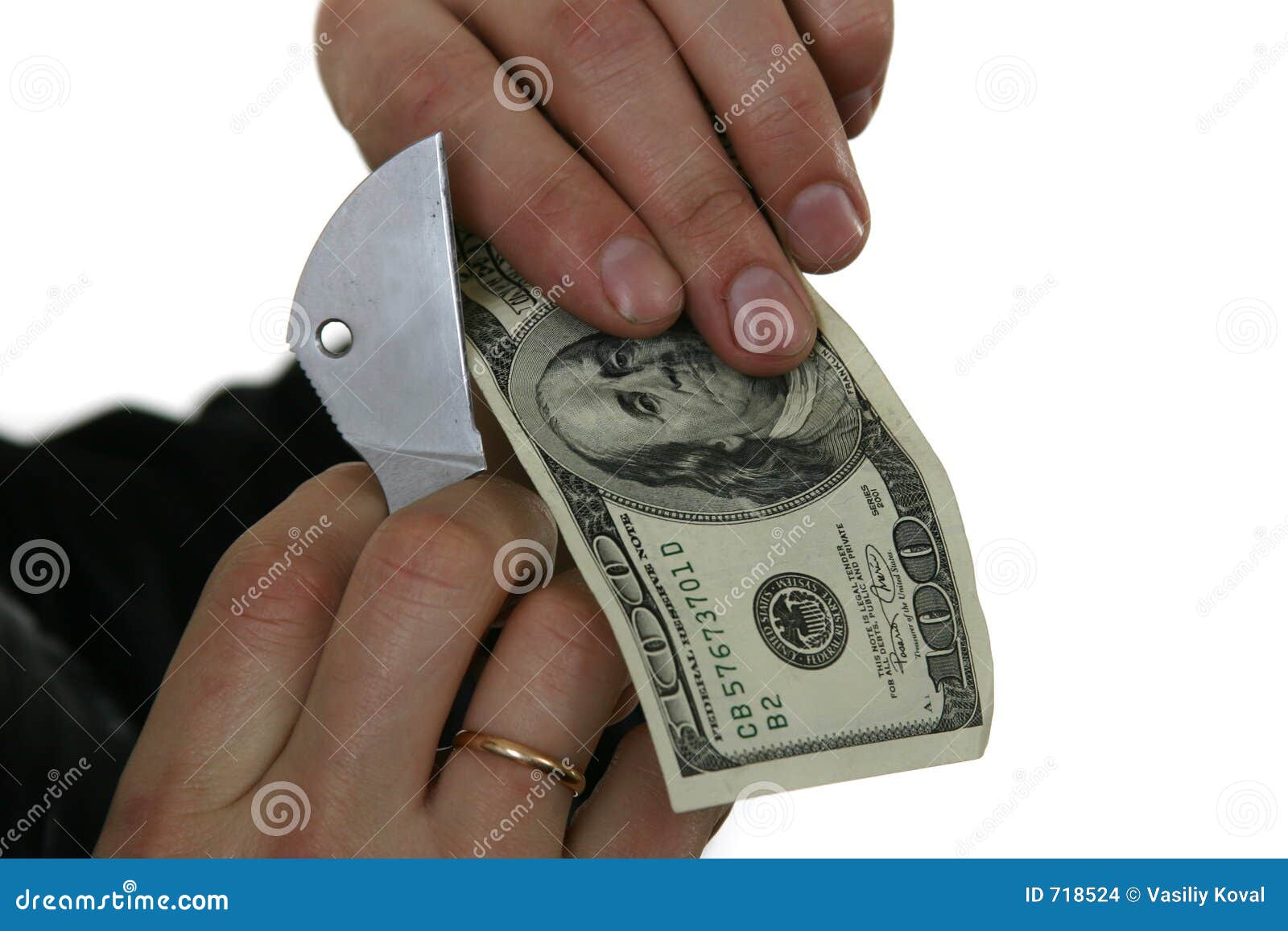 Cutting dollars stock photo. Image of business, account - 718524