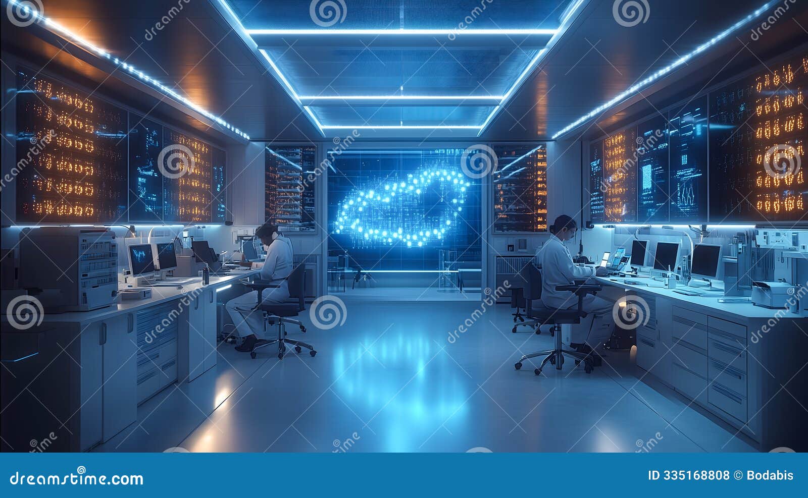 A Cutting-edge Biotechnology Lab Where Scientists Analyze Genetic Data ...