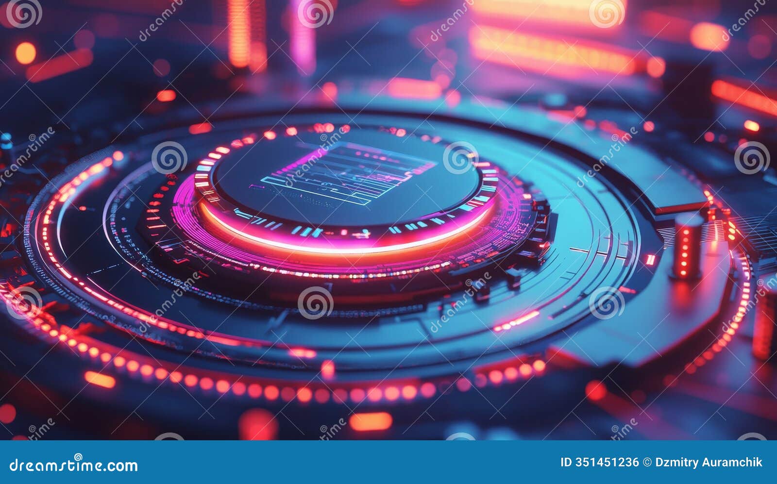 Cutting-edge CPU. Quantum Processor Connected To the Global Computer ...