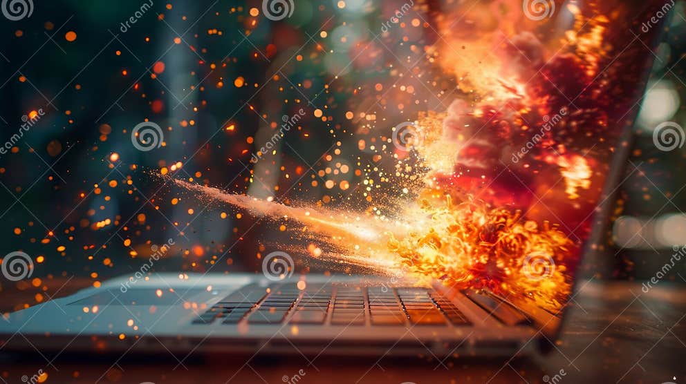 Cutting Edge Creative Technology Color Digital Data Explosion Burst in ...