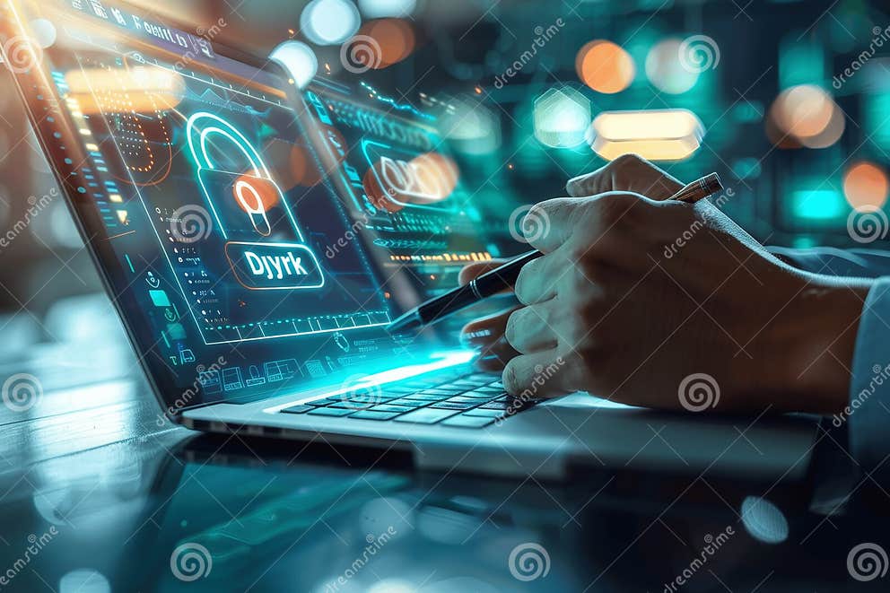 Cutting-edge Cybersecurity Solutions for Data Protection and Network Safety Stock Illustration ...