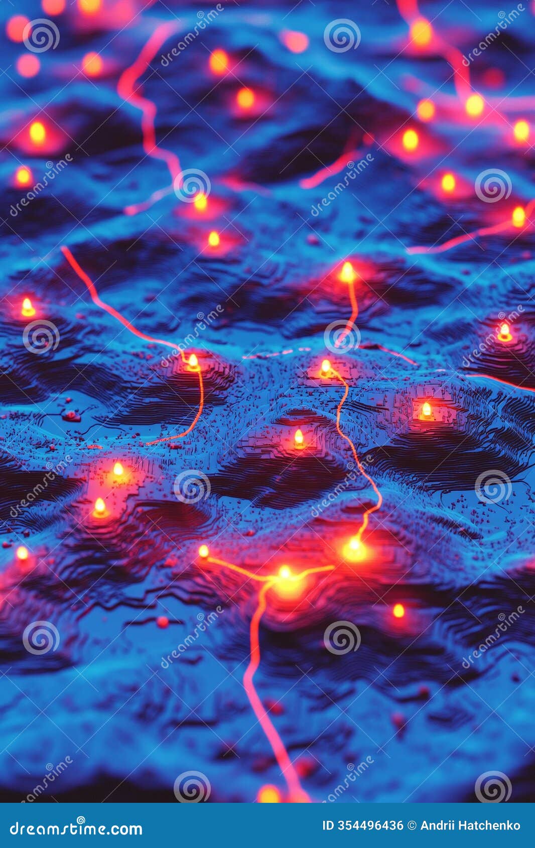 A Cutting-edge 3D Map Showing Urban Growth Patterns with Glowing Pins ...