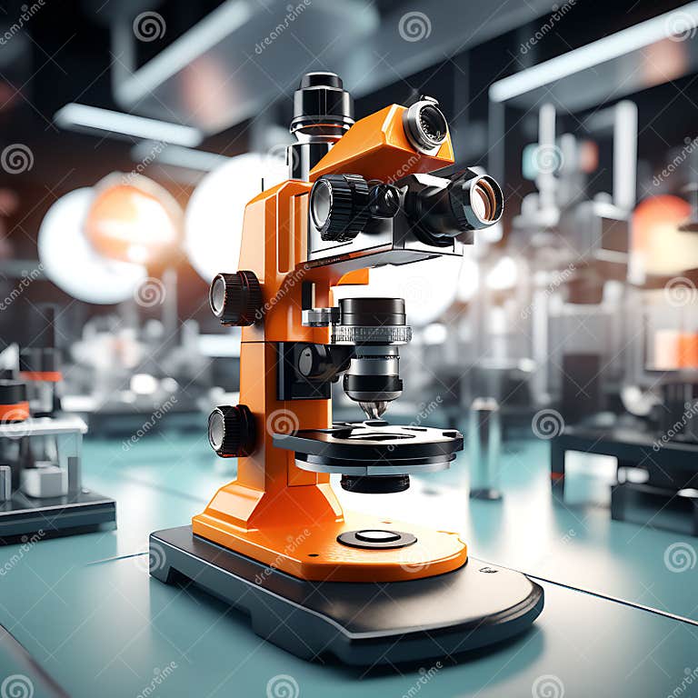Cutting-Edge 3D Render: Microscope in Exquisite Detail Stock ...