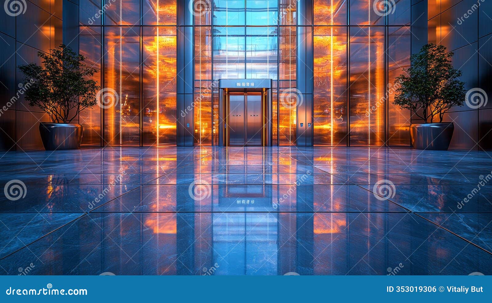 Cutting Edge Elevator Operates Smart Building Lobby Showcasing ...